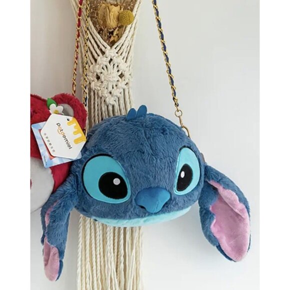 Disney | Accessories | Disney Stitch Soft Plush Blue Handbag Purse Tote ...